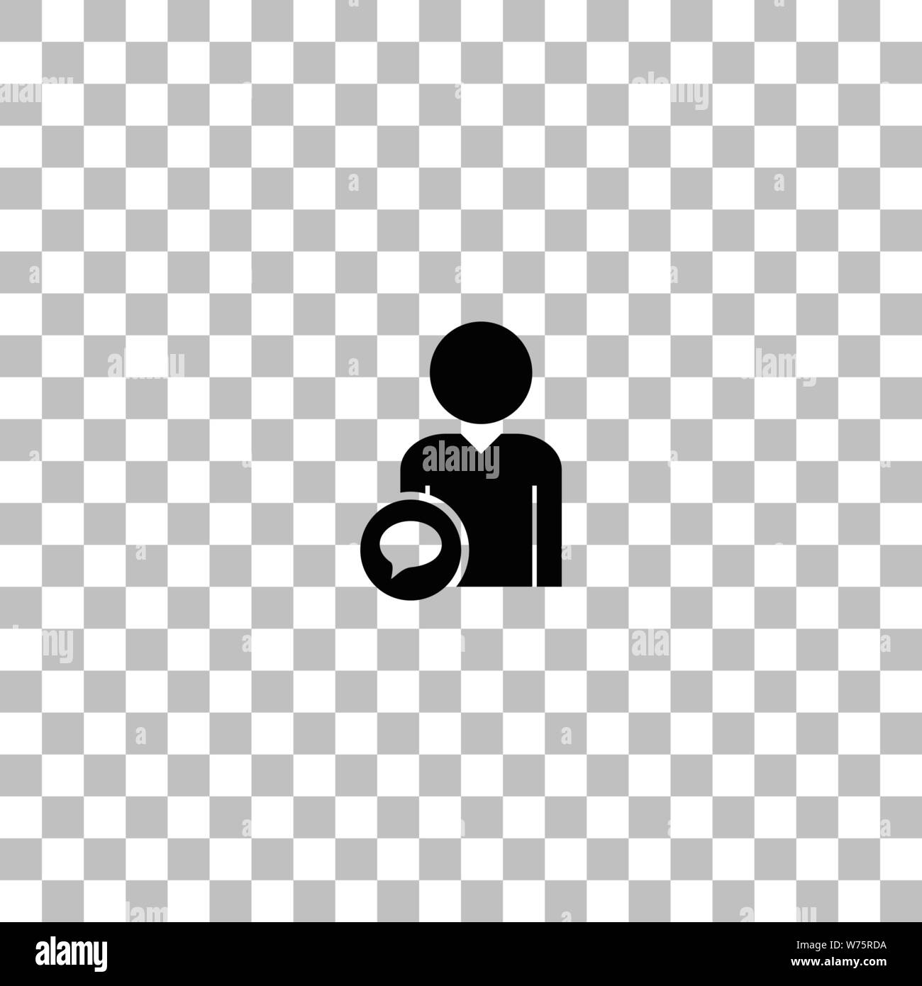 Speaking people. Black flat icon on a transparent background. Pictogram ...
