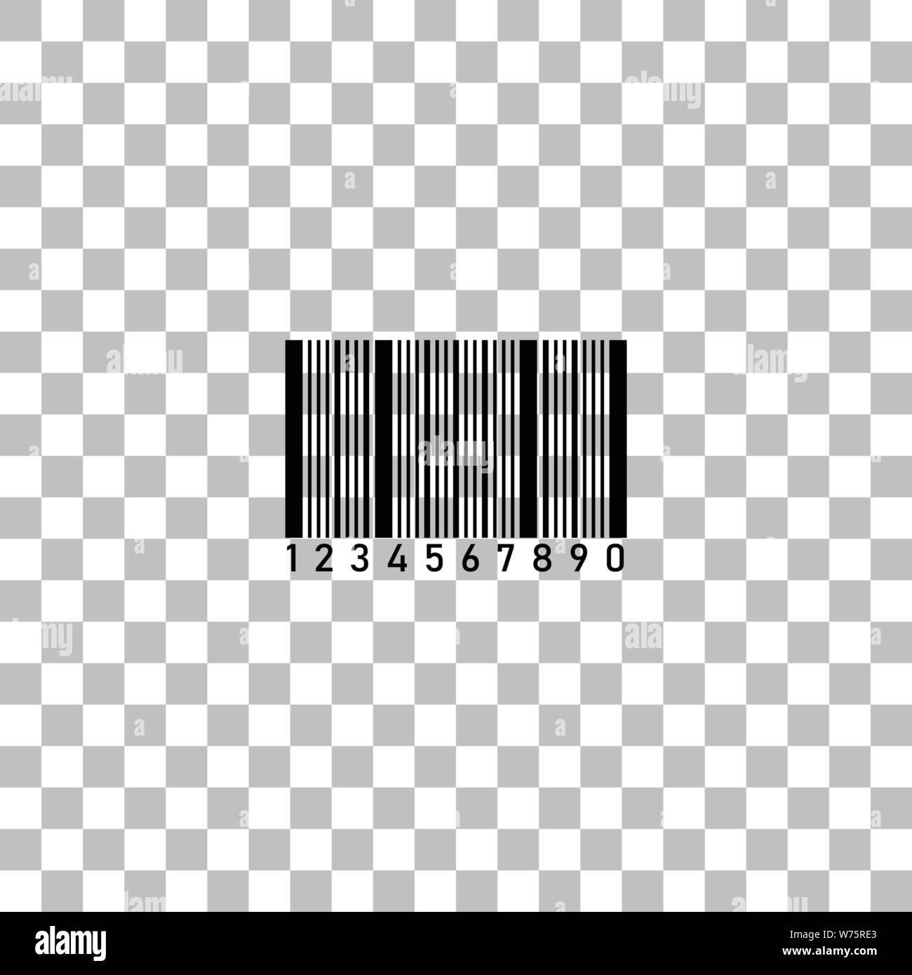 Barcode. Black flat icon on a transparent background. Pictogram for ...