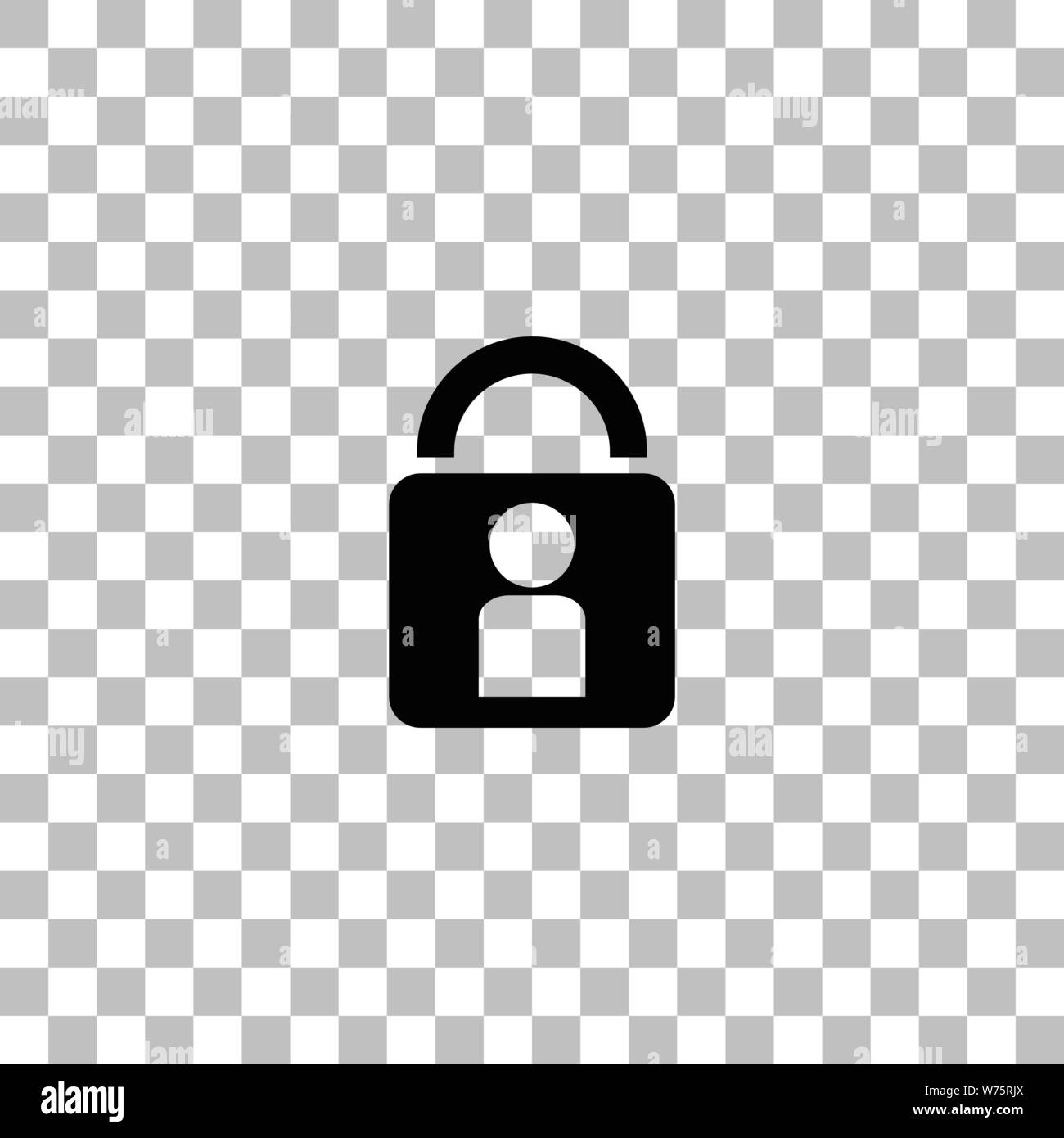 Authenticate. Black flat icon on a transparent background. Pictogram ...