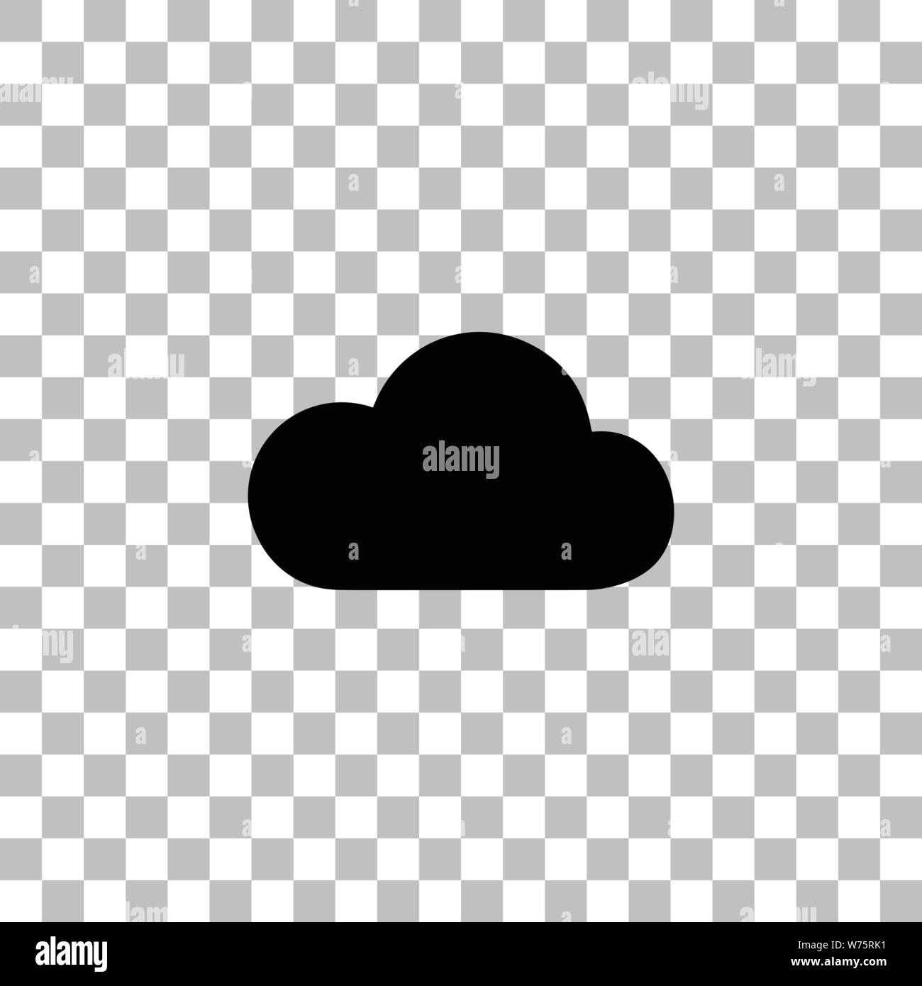 Cloud. Black flat icon on a transparent background. Pictogram for your ...