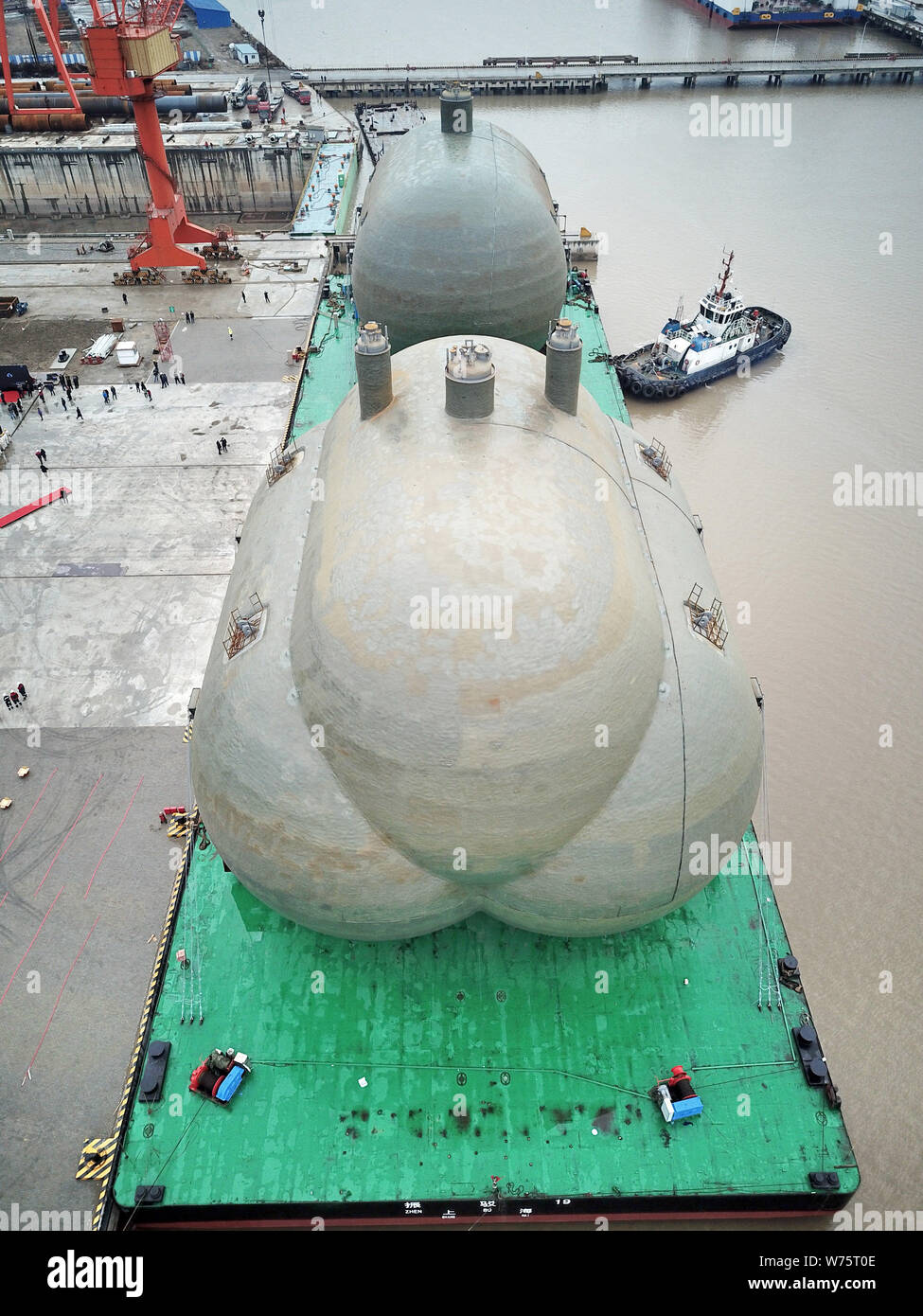 View of the delivery ceremony for the world's first two mega C-type ...