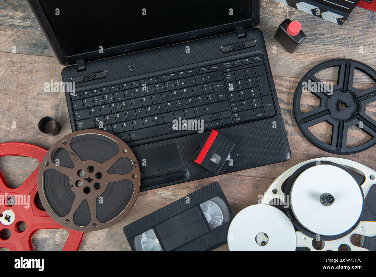 scanning old 16 mm and VHS film with a laptop Stock Photo - Alamy