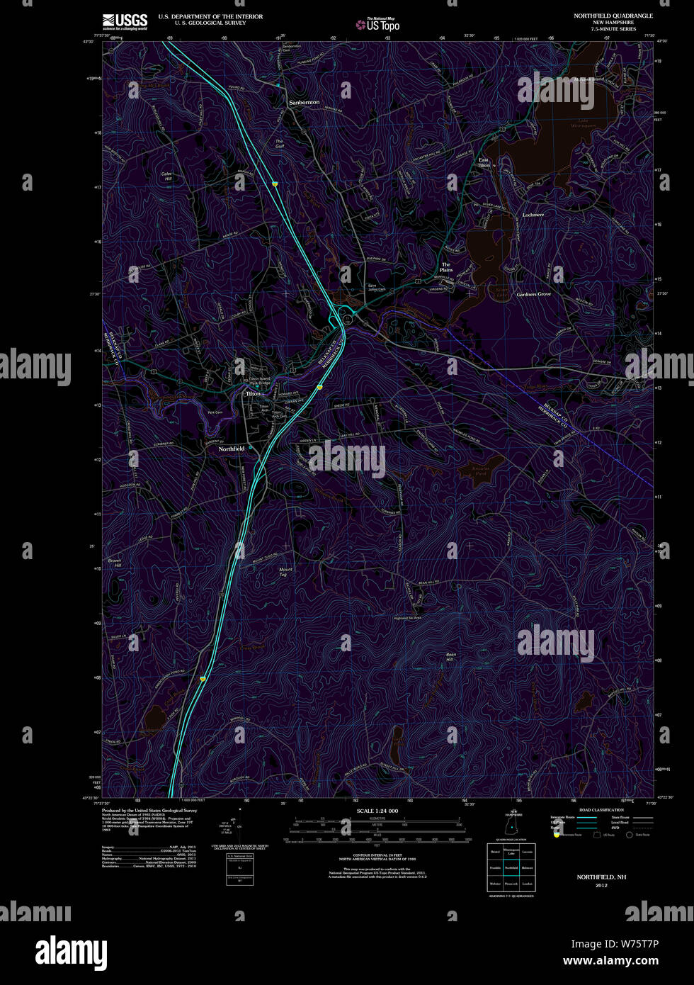 Northfield new hampshire map hi-res stock photography and images - Alamy