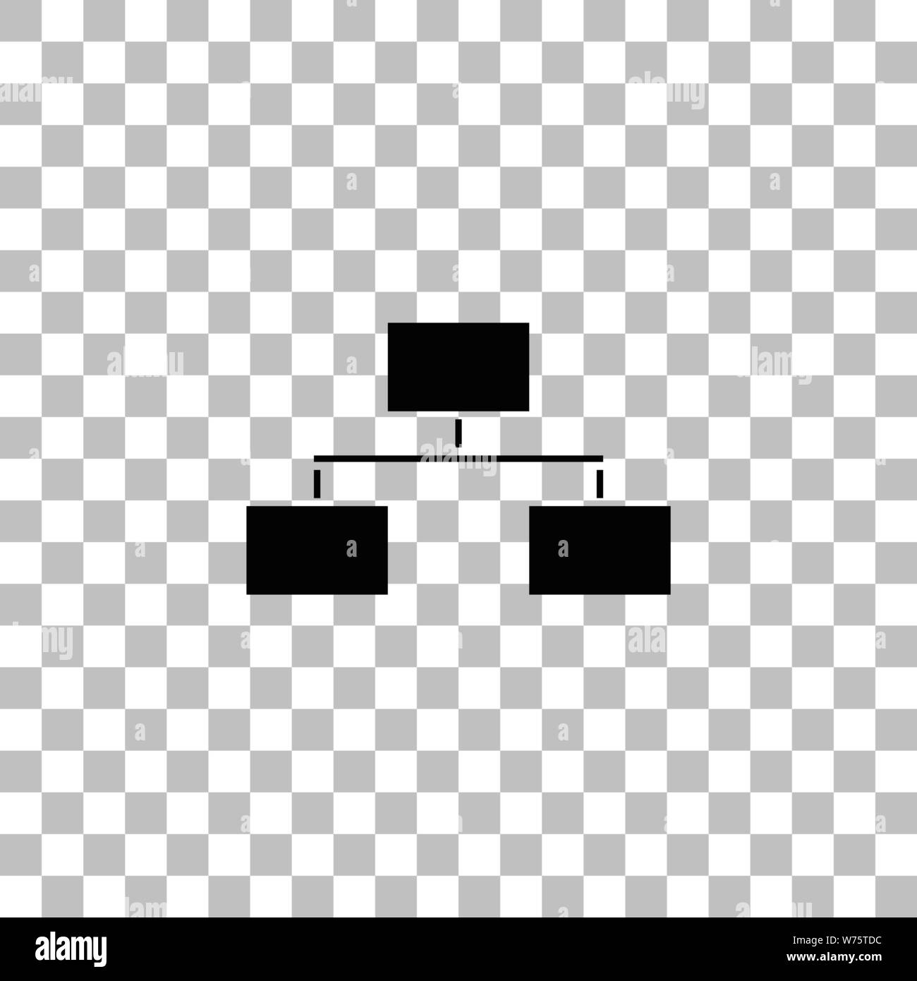 Flowchart. Black flat icon on a transparent background. Pictogram for ...