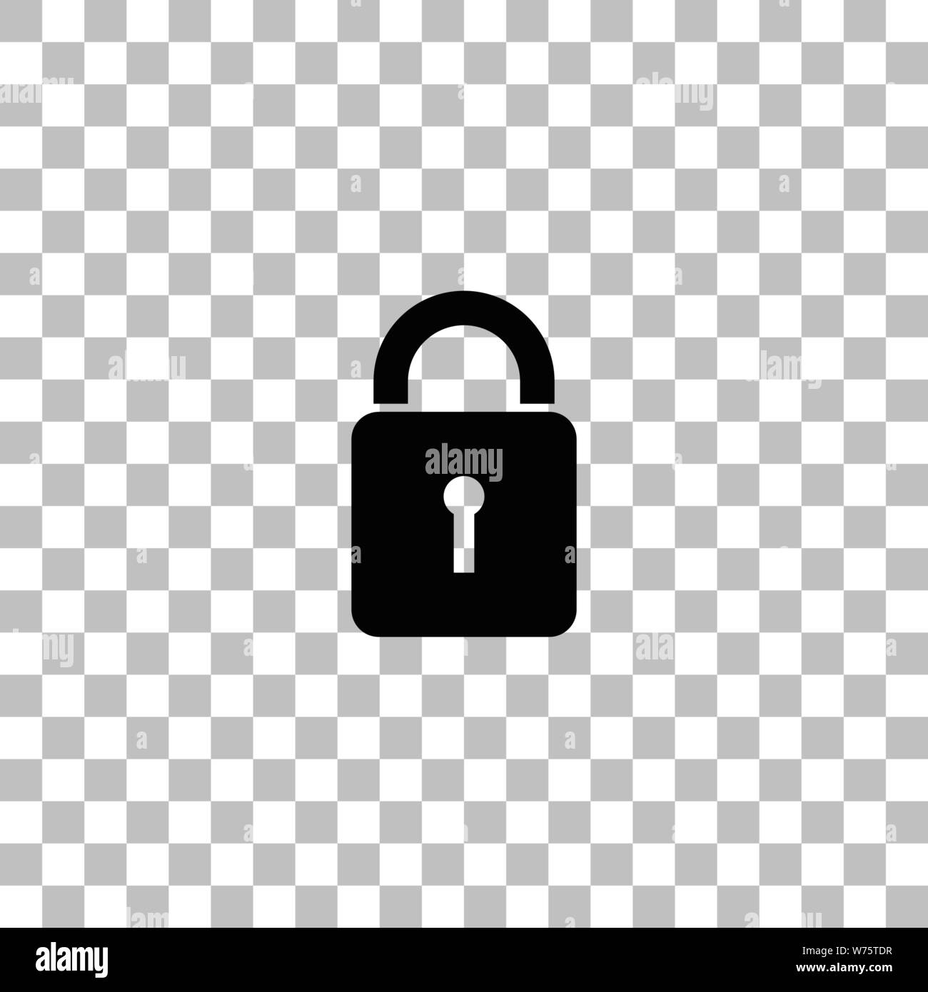 Lock. Black flat icon on a transparent background. Pictogram for your ...