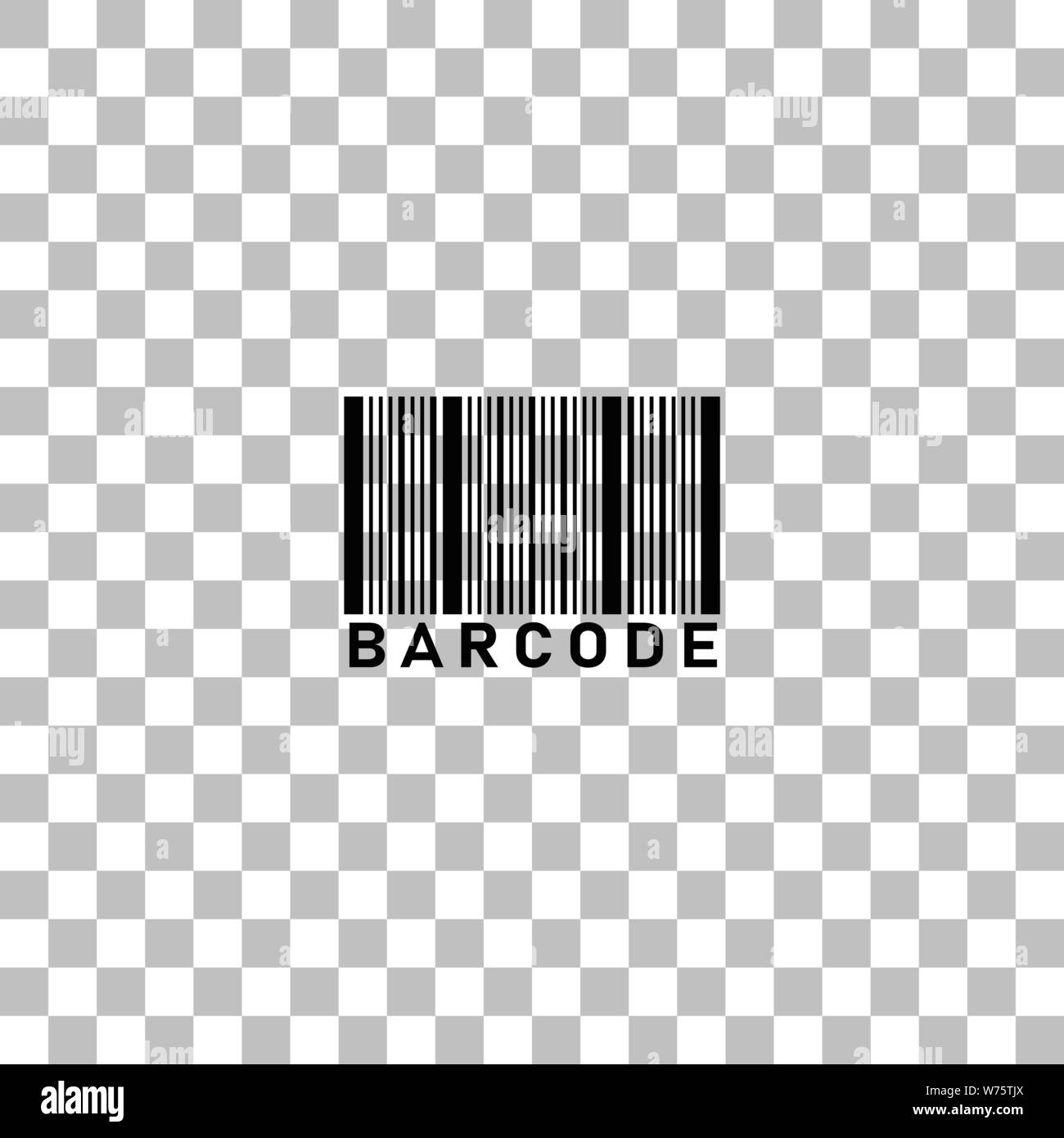 Bar code. Black flat icon on a transparent background. Pictogram for ...