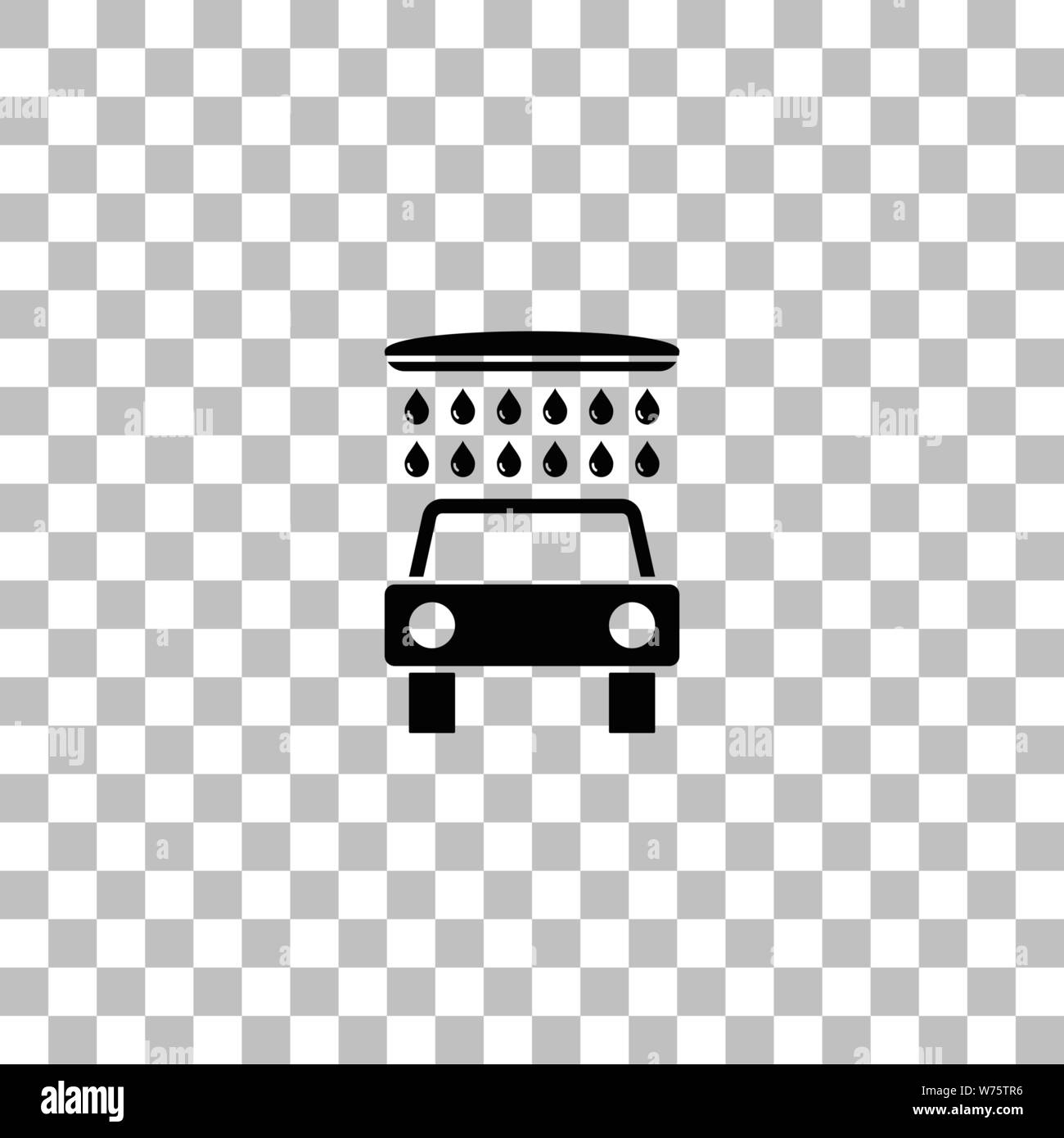 Car wash. Black flat icon on a transparent background. Pictogram for ...