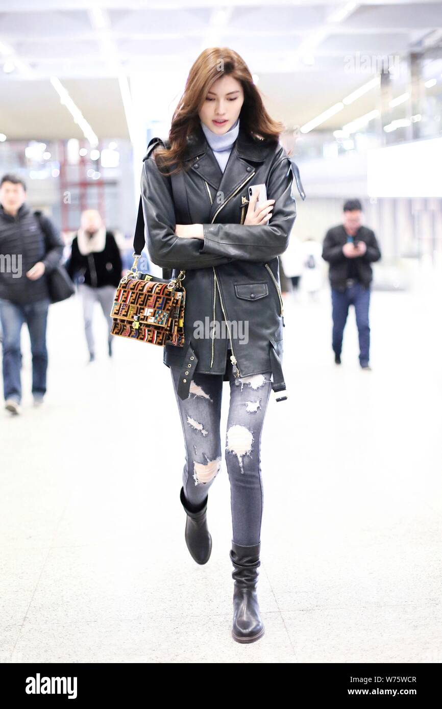 Chinese supermodel He Sui is pictured at the Beijing Capital ...