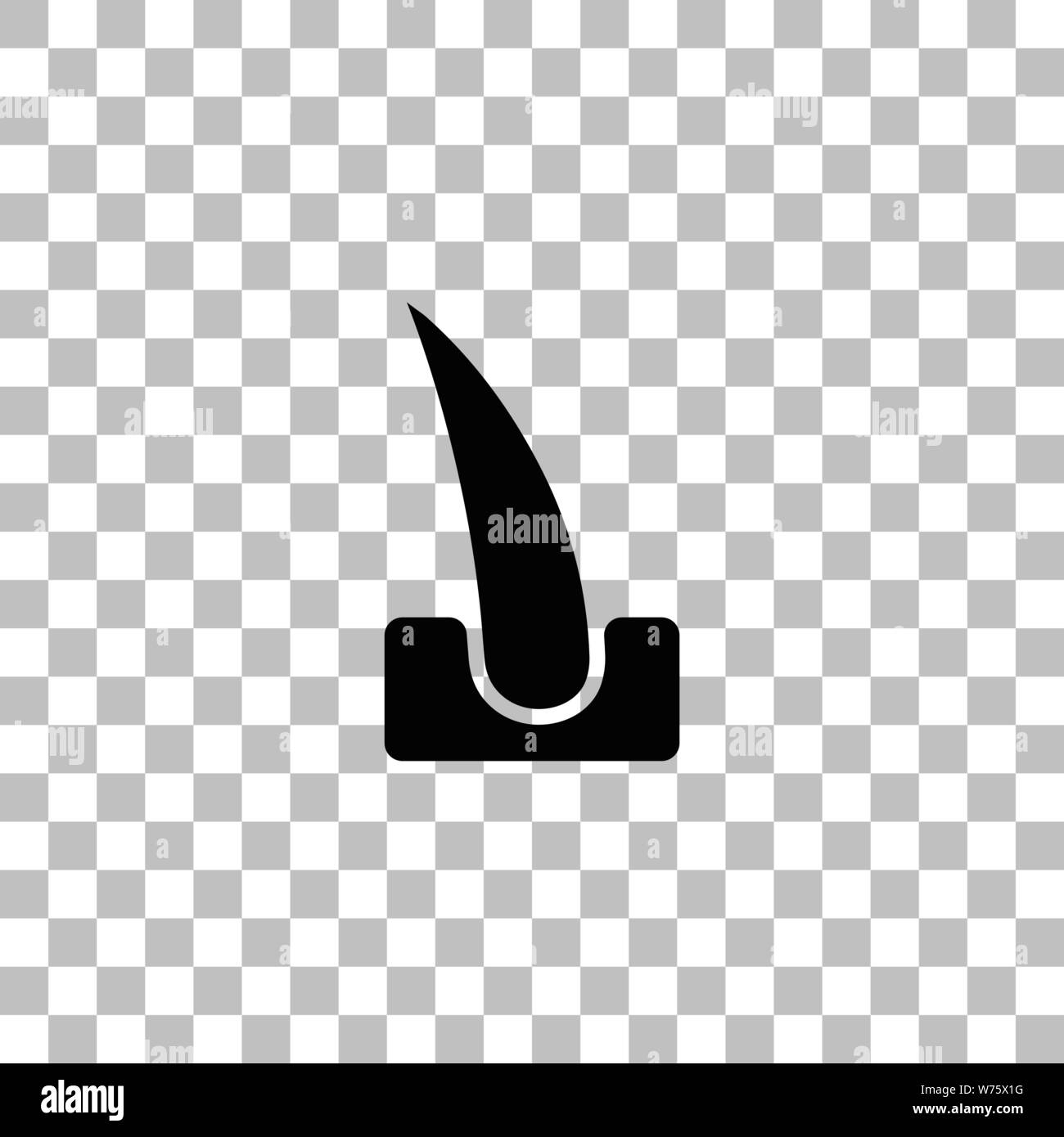 Hair. Black flat icon on a transparent background. Pictogram for your ...