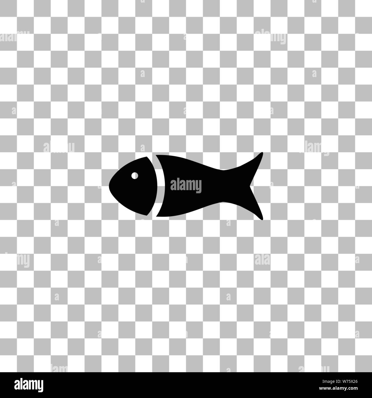 Fish. Black flat icon on a transparent background. Pictogram for your ...