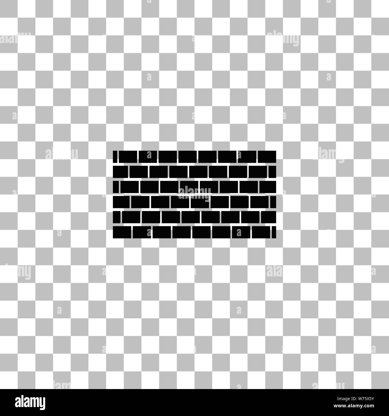 Brick wall. Black flat icon on a transparent background. Pictogram for ...