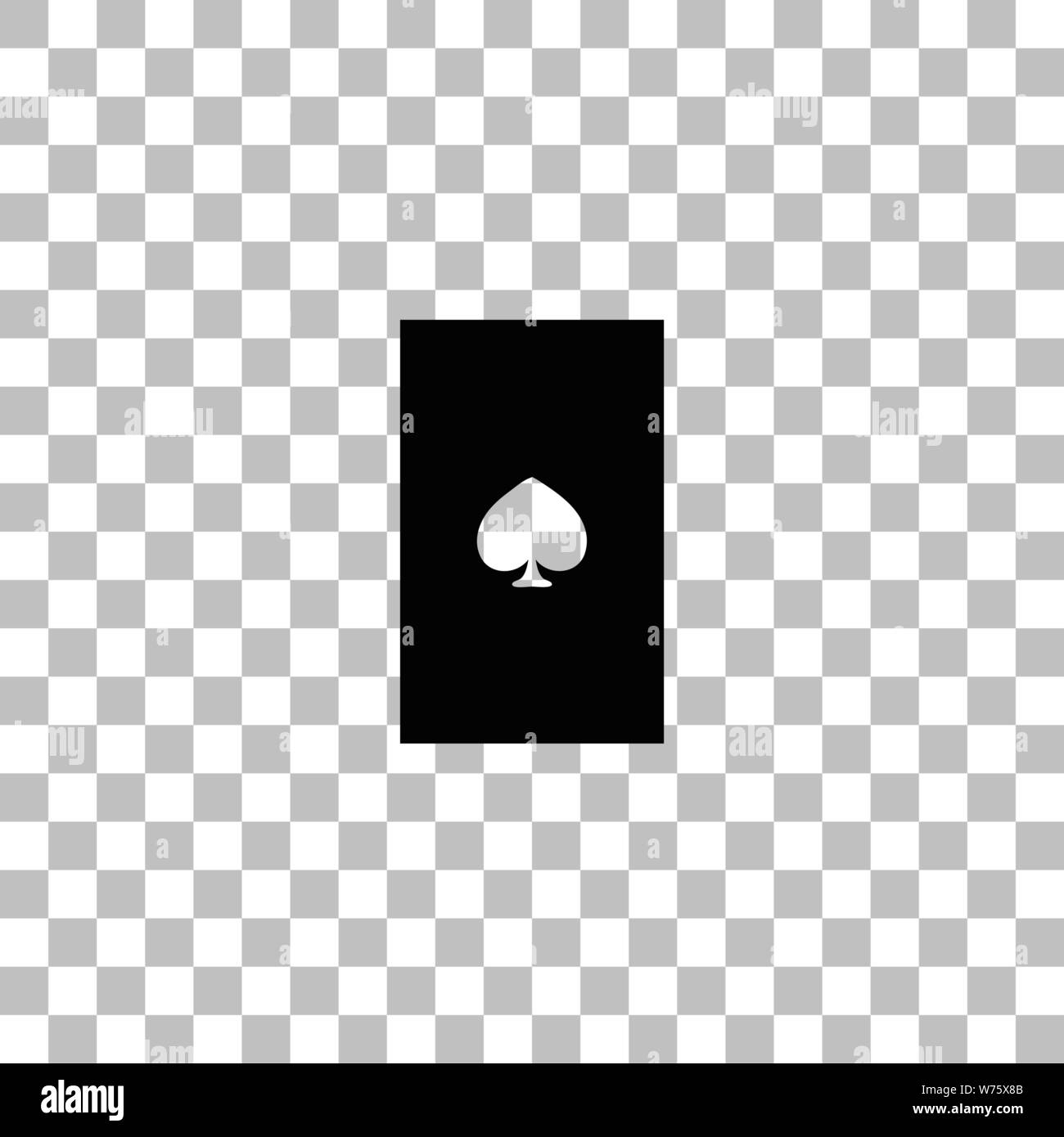 Playing card. Black flat icon on a transparent background. Pictogram ...
