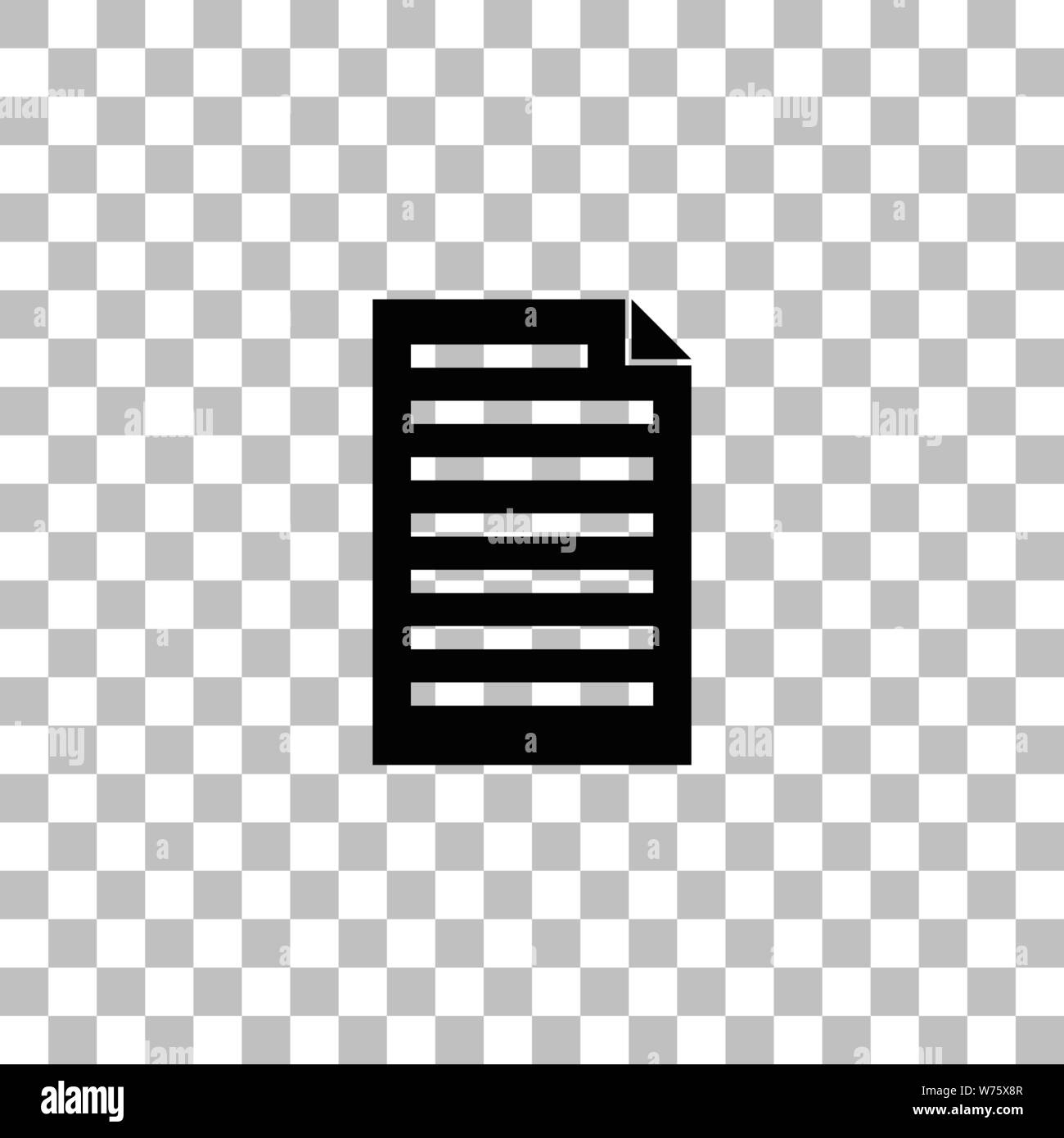 Document. Black flat icon on a transparent background. Pictogram for ...