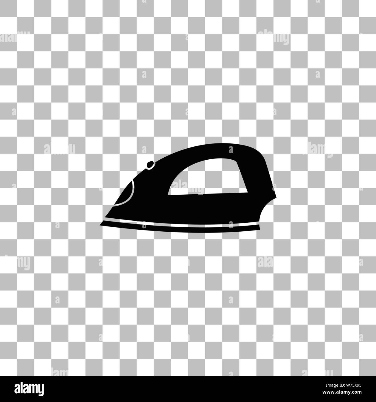 Iron. Black flat icon on a transparent background. Pictogram for your ...
