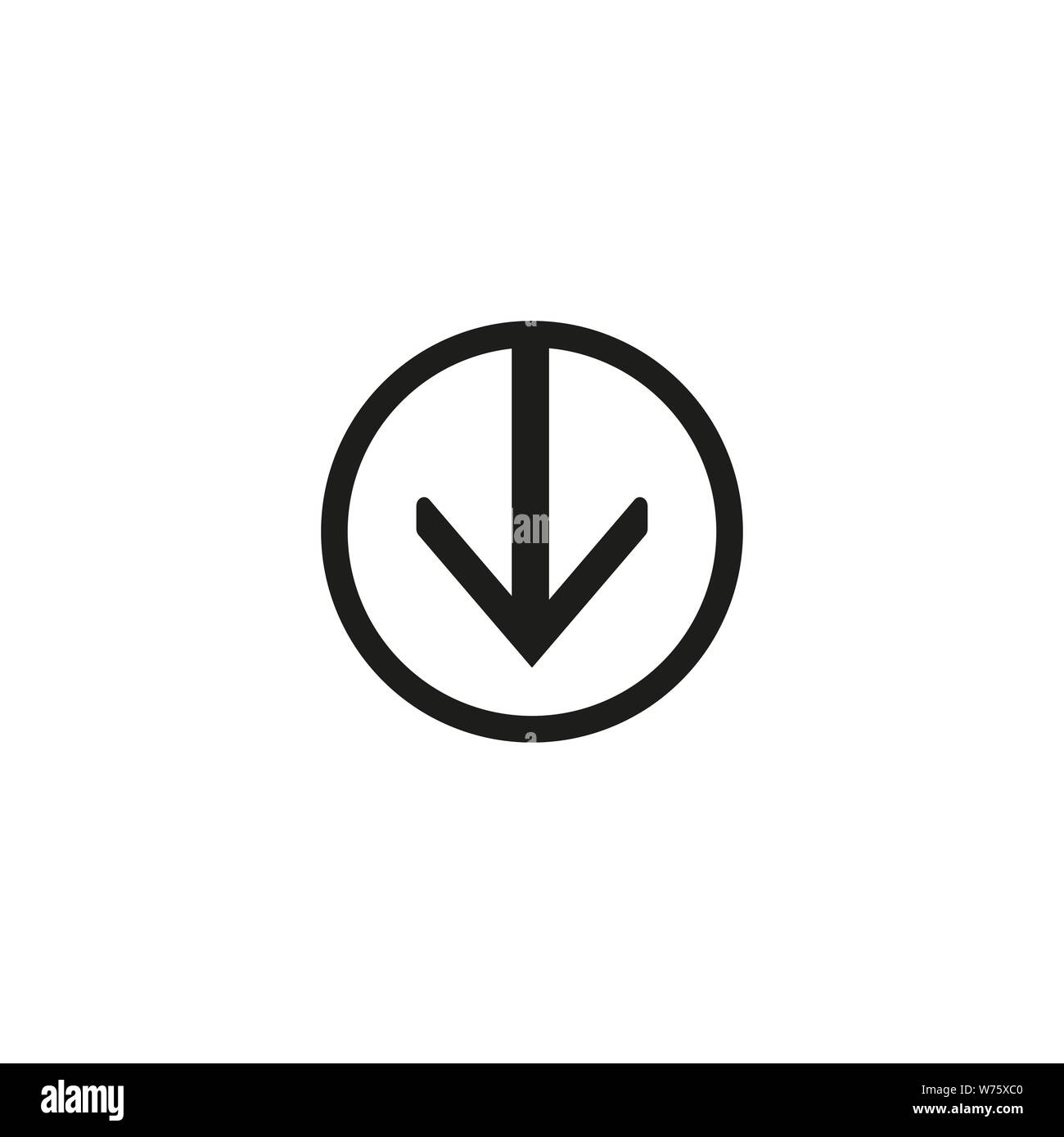 Download Icon. Simple Flat Symbol In Circle. Vector Illustrated Sign ...