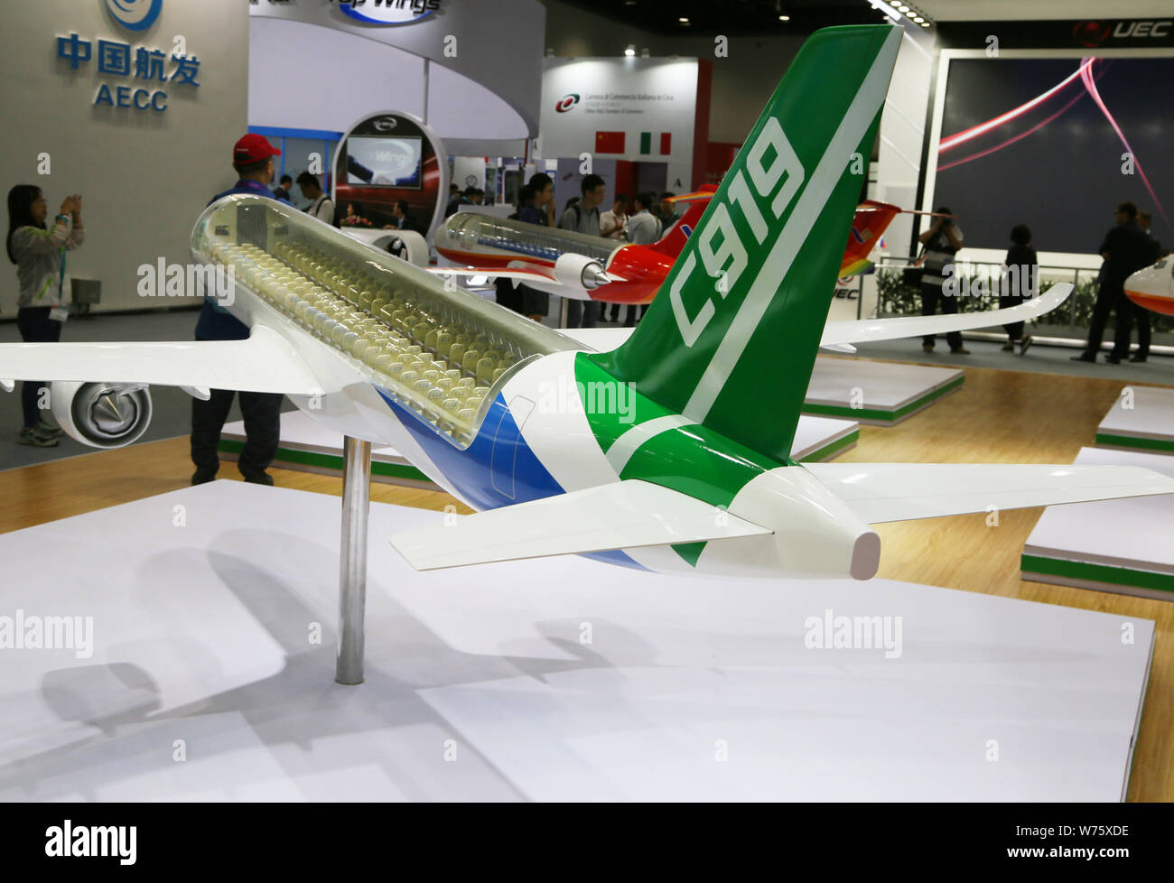 --FILE--A model of China's first large passenger jet C919 developed by ...