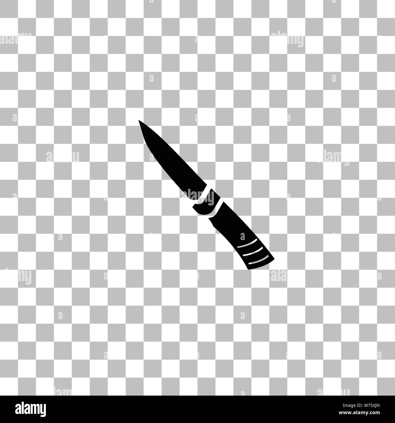 Knife. Black flat icon on a transparent background. Pictogram for your ...