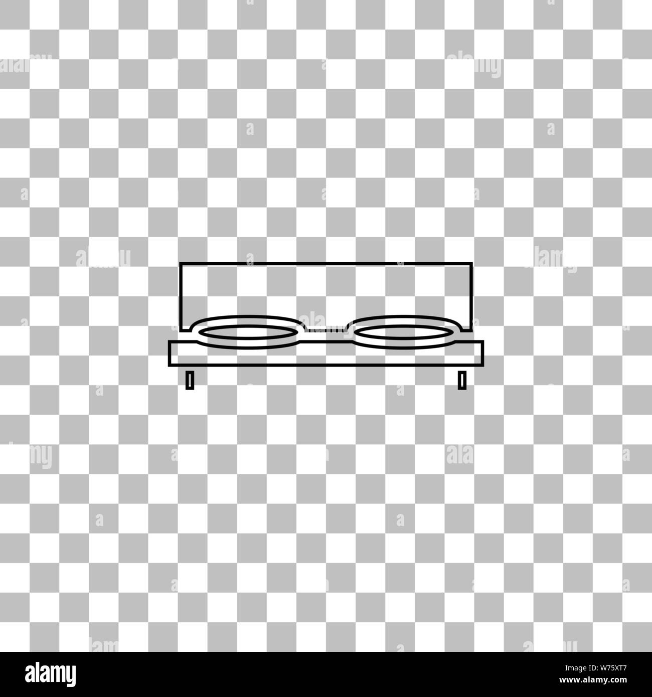 Bed. Black flat icon on a transparent background. Pictogram for your ...