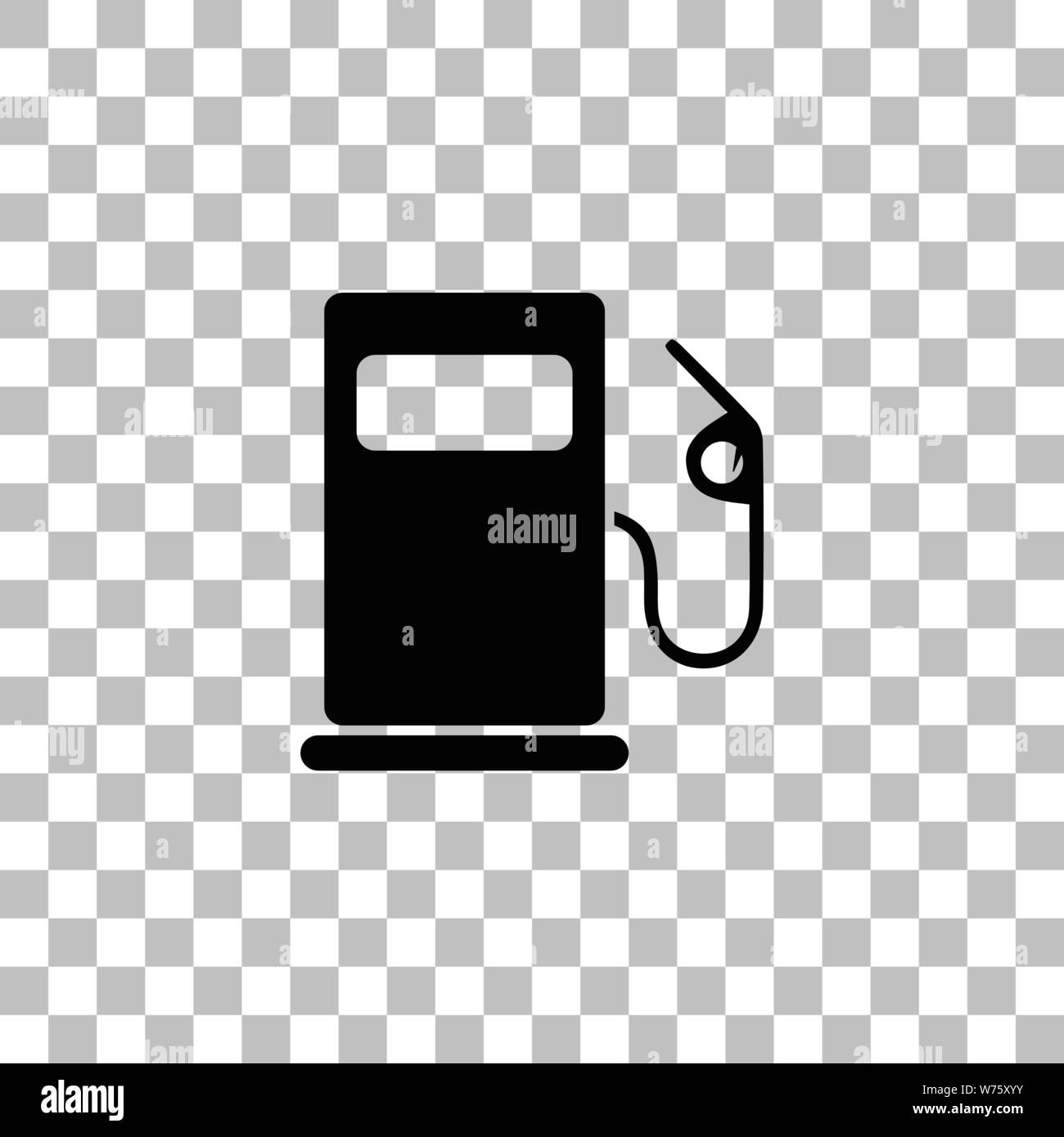 Gas station. Black flat icon on a transparent background. Pictogram for ...