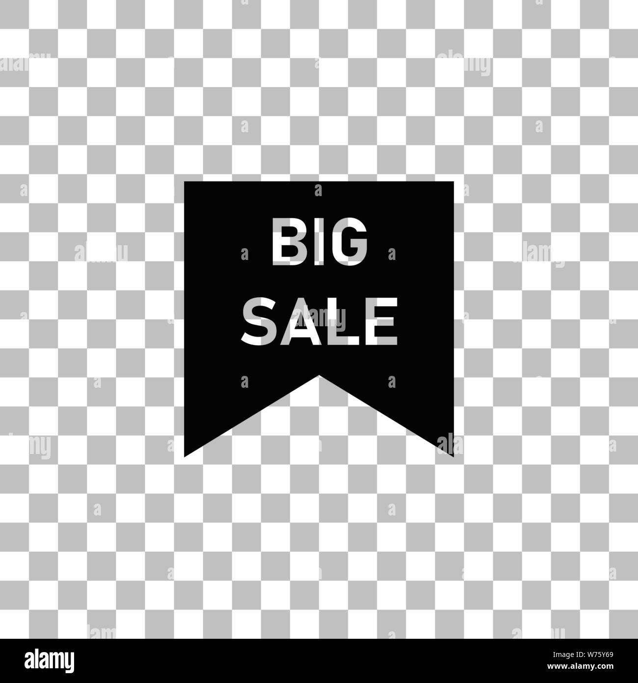 Big Sale offer text. Black flat icon on a transparent background ...