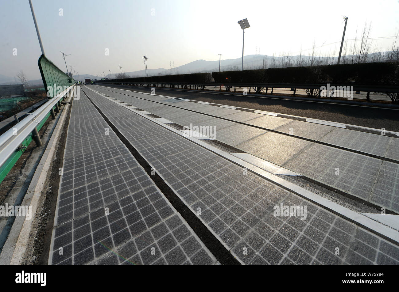 Solar panels are paved on the world's first photovoltaic highway to be ...