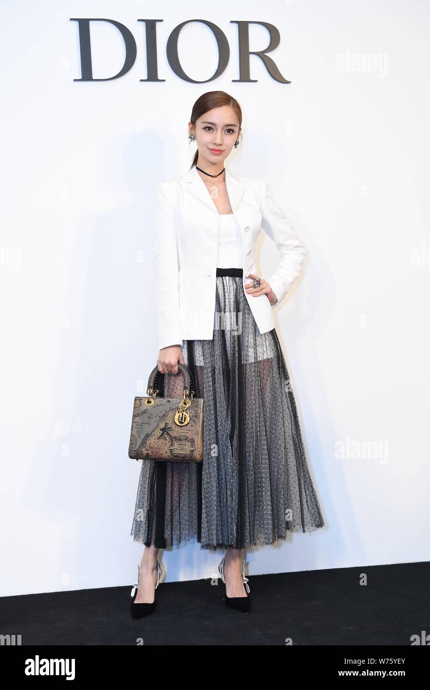 Hong Kong model and actress Angelababy arrives for a party of Dior Lady Art #2 in Beijing, China ...