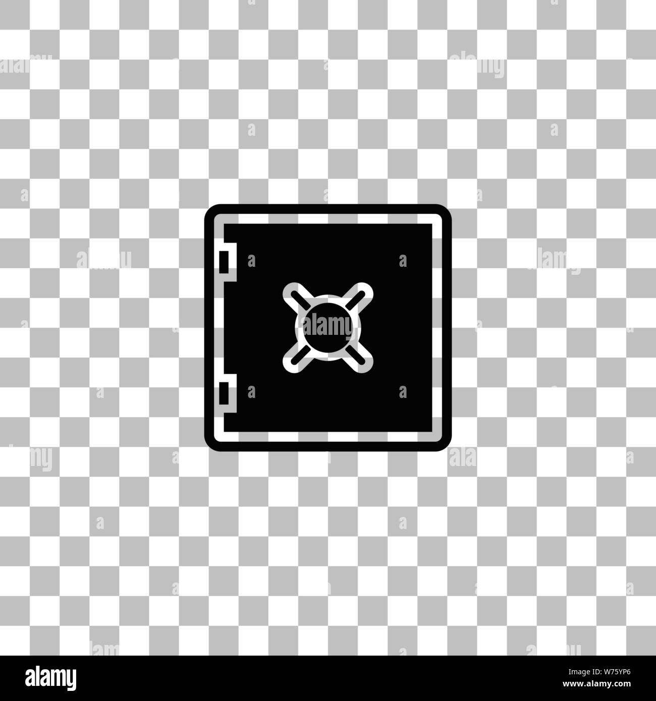 Safe. Black flat icon on a transparent background. Pictogram for your ...