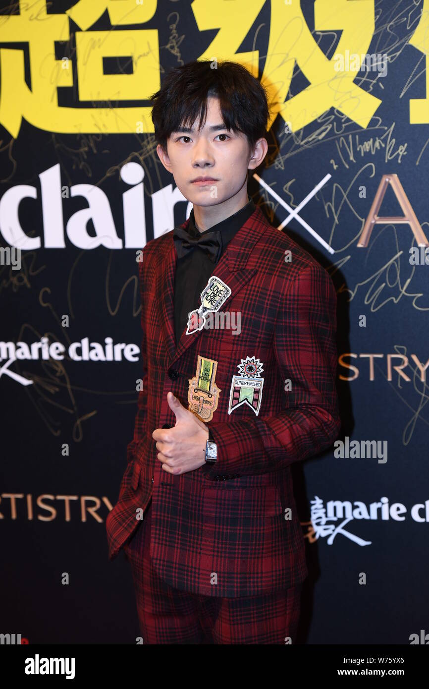 Jackson Yee or Yi Yangqianxi of Chinese boy group TFboys poses as he ...