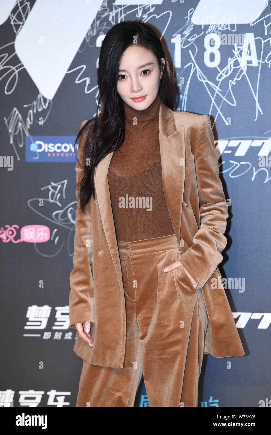 Chinese actress Li Xiaolu arrives for the debut fashion show of the ...