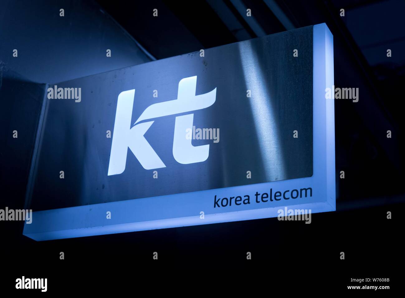 Corporate logo at a Korea Telecom store in Seoul, in June 2019. | usage ...