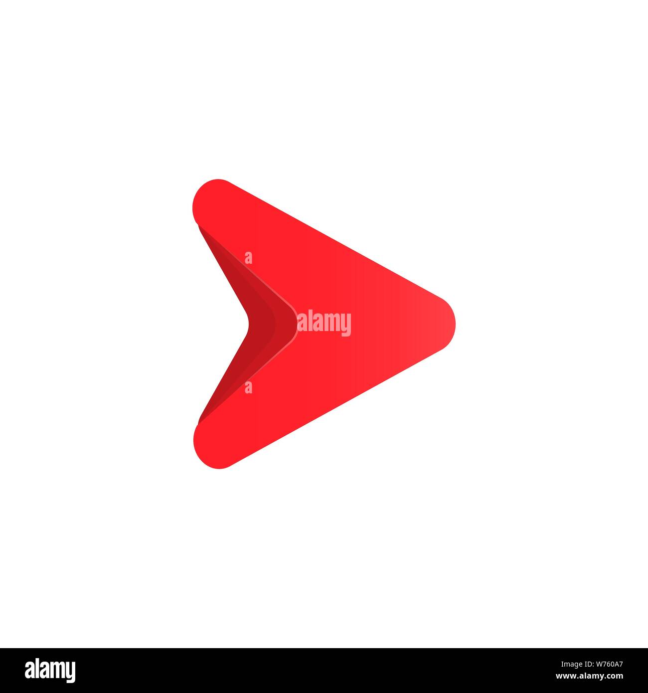 Play button. Red Triangle icon, multimedia button template Vector ...