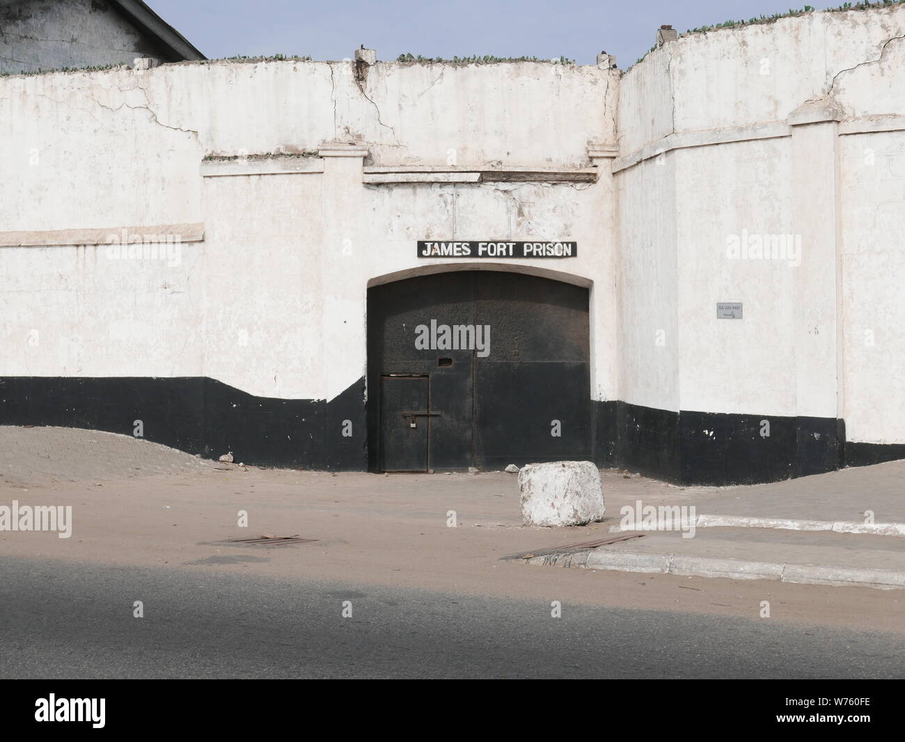 Street scene with the James Fort Prison in Jamestown, probably the ...