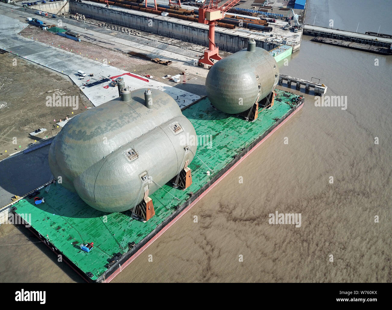 View of the delivery ceremony for the world's first two mega C-type ...