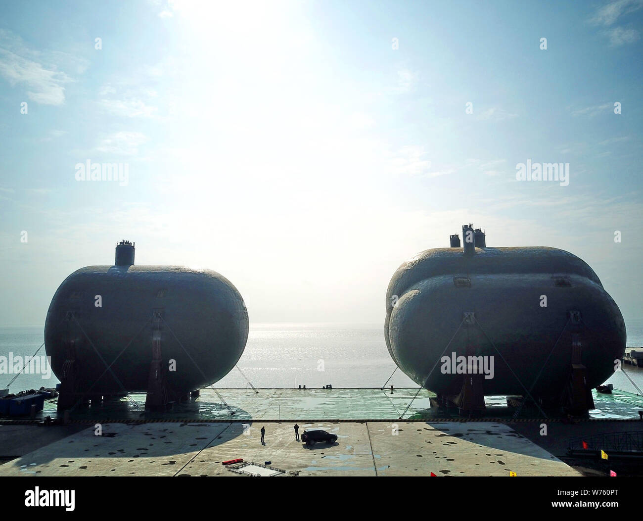 View of the delivery ceremony for the world's first two mega C-type ...