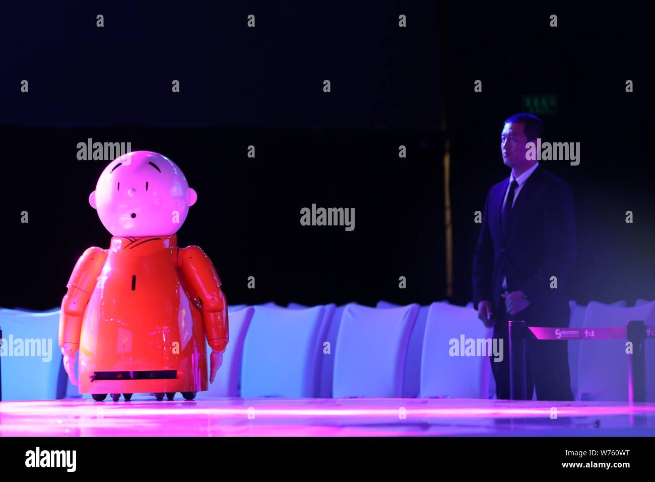 Robot monk Xian'er is on display during the 2018 NetEase Economist ...