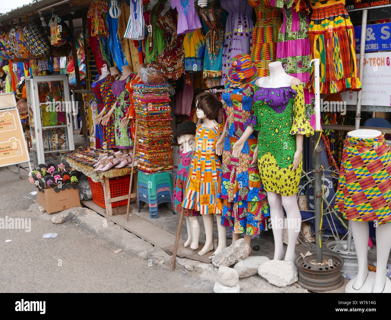 Textile shop on Oxford Street in the up-and-coming district of Osu in ...