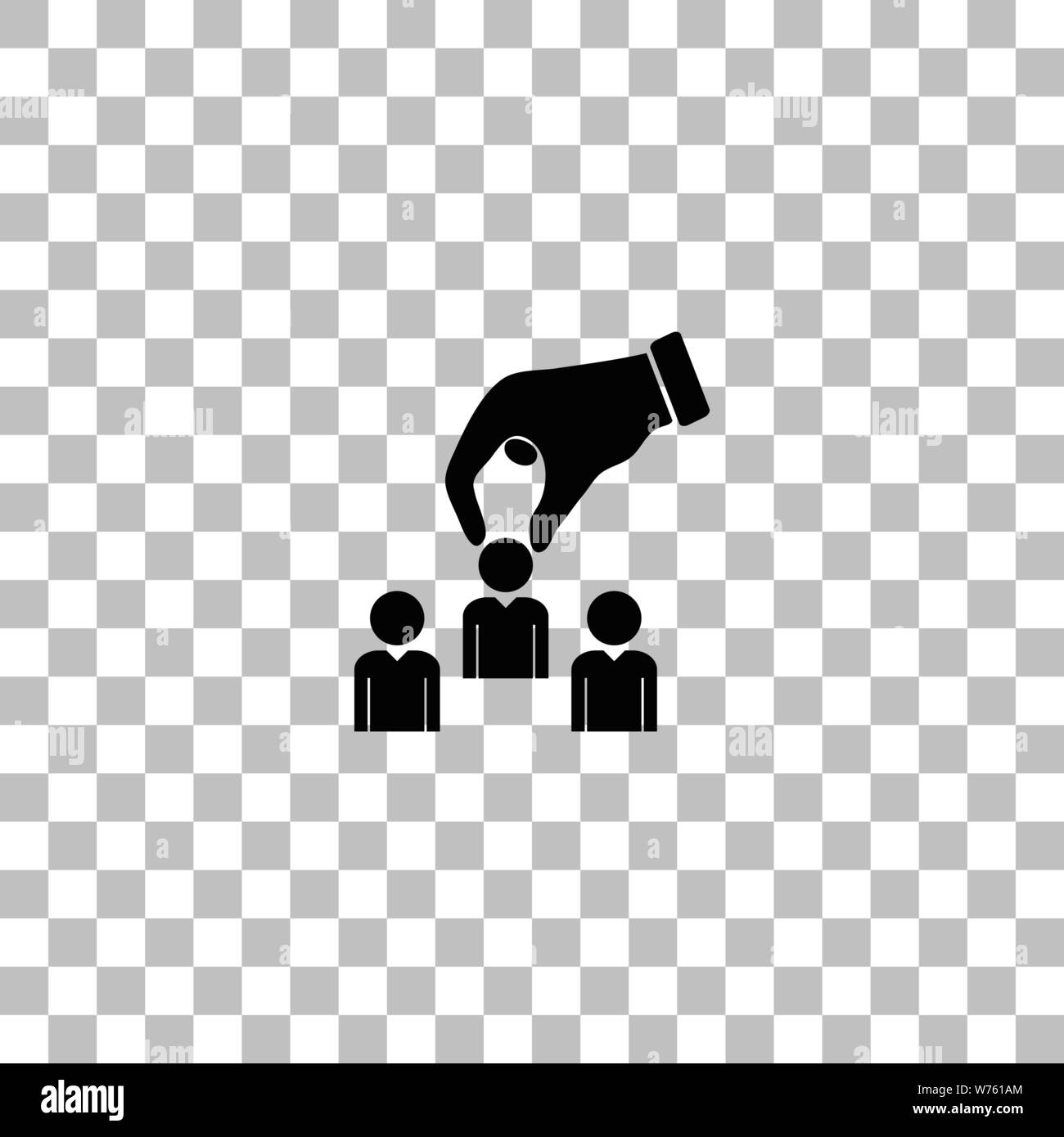 Recruitment. Black flat icon on a transparent background. Pictogram for ...