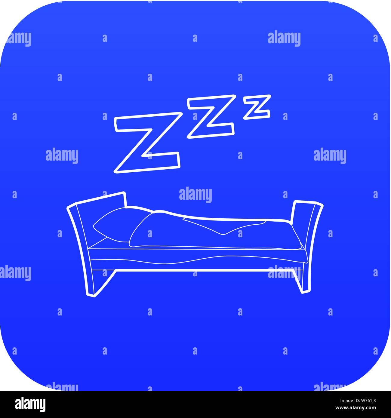 Bed icon blue vector Stock Vector Image & Art - Alamy