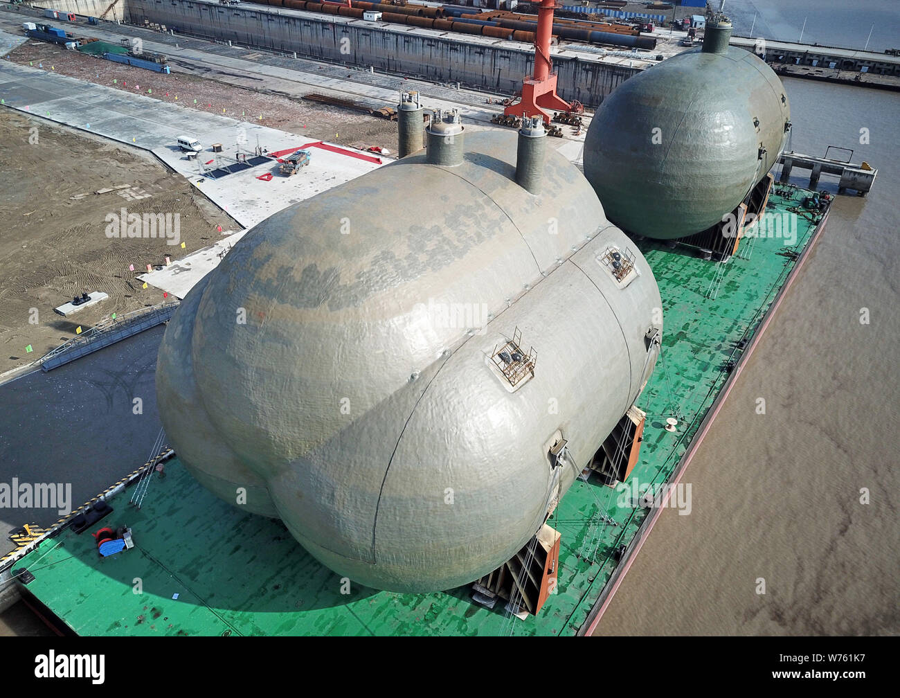 View of the delivery ceremony for the world's first two mega C-type ...