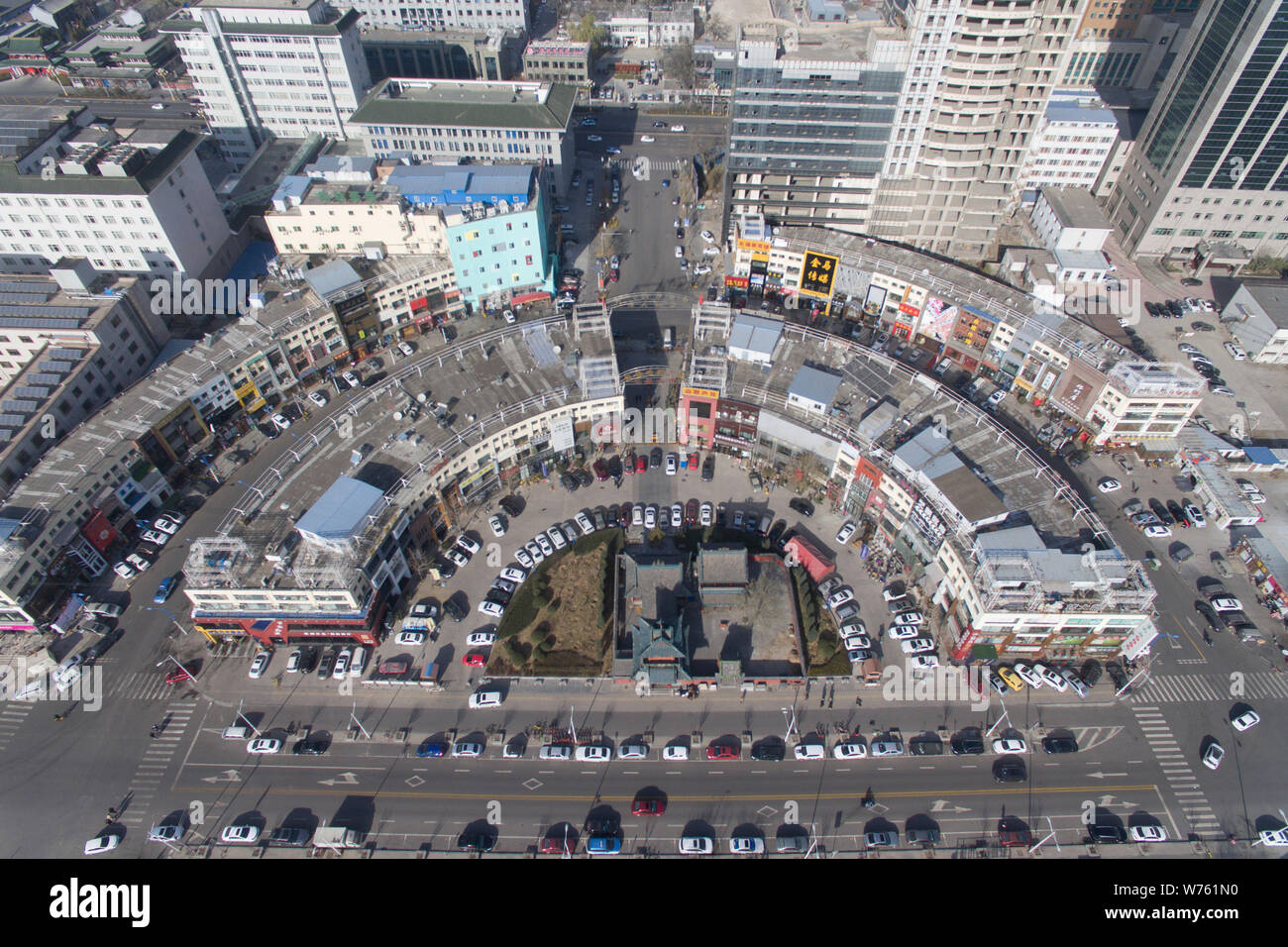 Aerial view of a government building dating back to the Ming Dynasty ...