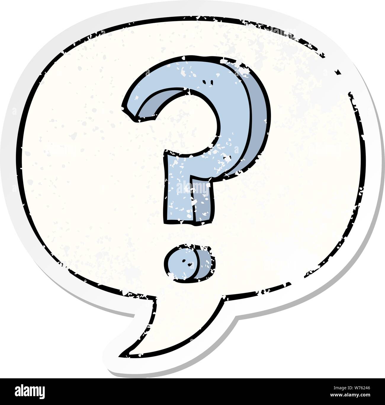 cartoon question mark with speech bubble distressed distressed old ...