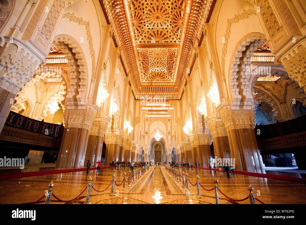 --FILE--Interior view of Morocco's largest mosque, Hassan II Mosque, in ...