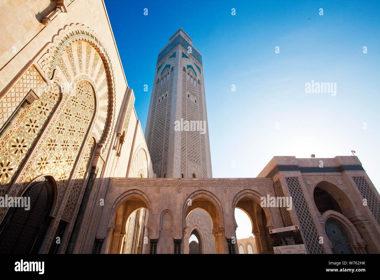--FILE--Interior view of Morocco's largest mosque, Hassan II Mosque, in ...