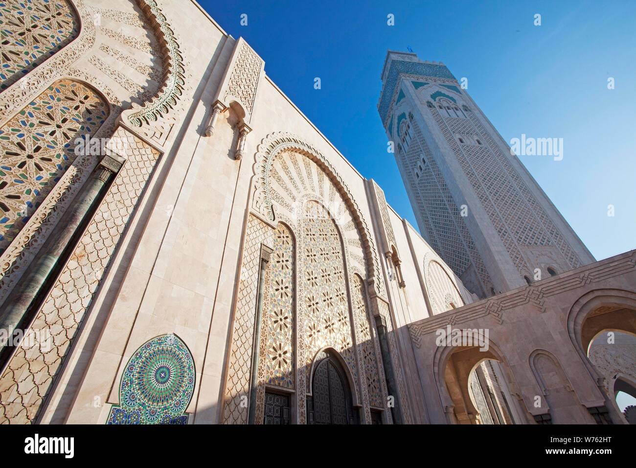 --FILE--Interior view of Morocco's largest mosque, Hassan II Mosque, in ...