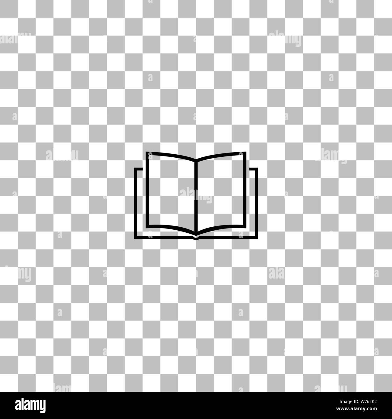 Open book. Black flat icon on a transparent background. Pictogram for ...