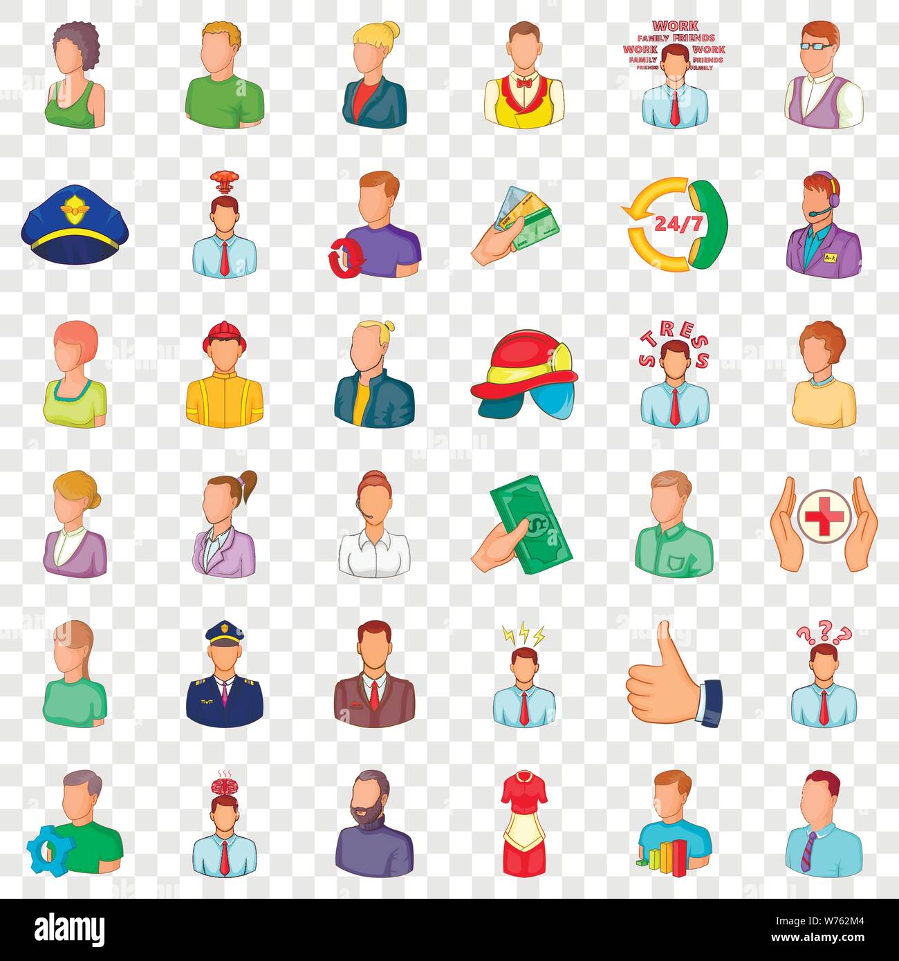 Work icons set, cartoon style Stock Vector Image & Art - Alamy