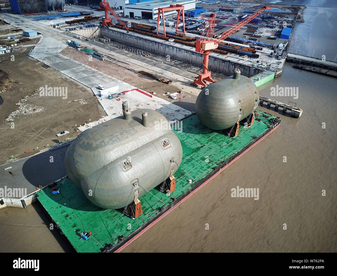 View of the delivery ceremony for the world's first two mega C-type ...