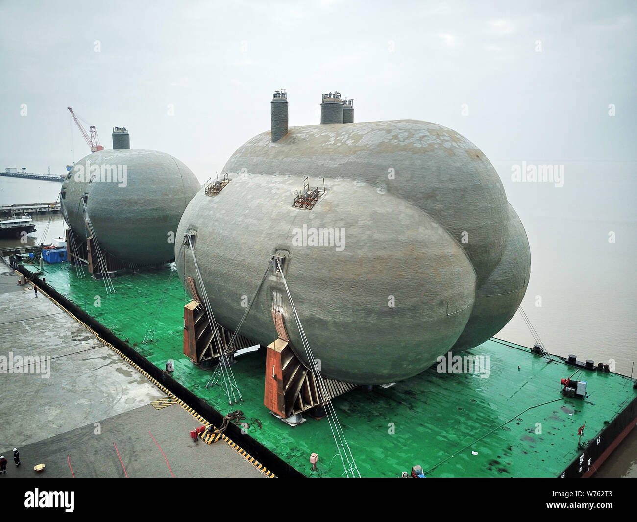 View of the delivery ceremony for the world's first two mega C-type ...