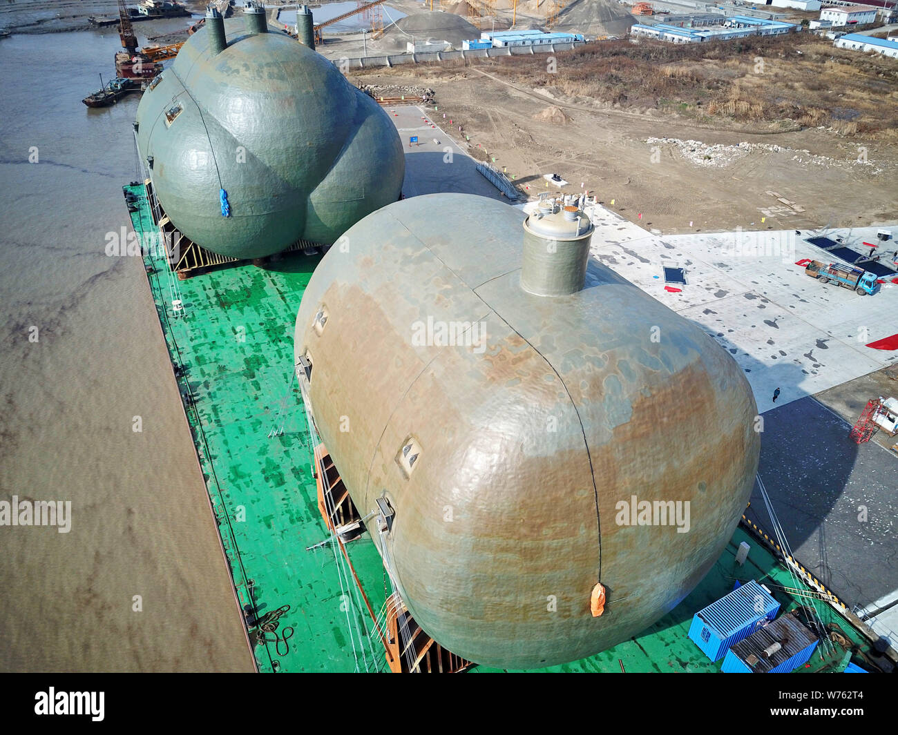 View of the delivery ceremony for the world's first two mega C-type ...