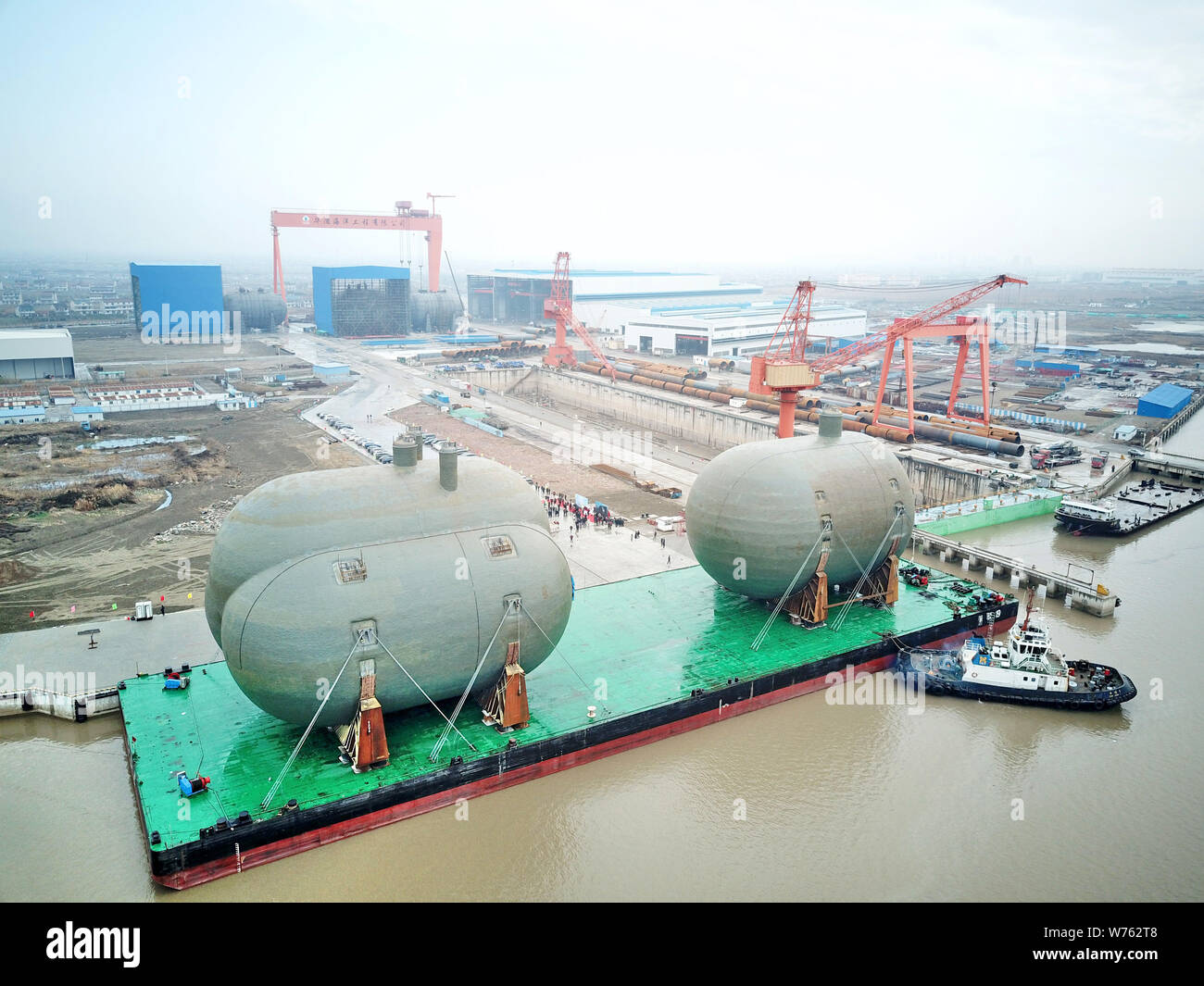 View of the delivery ceremony for the world's first two mega C-type ...